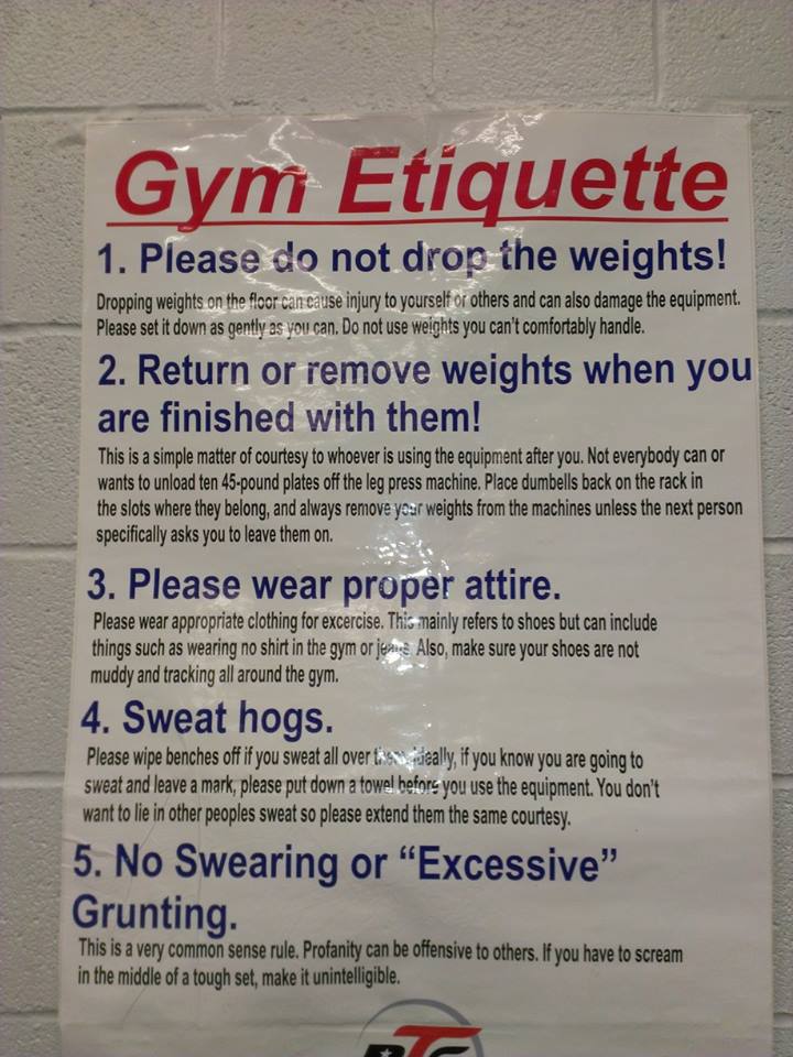 5+ Gym Etiquette Rules – Roger Bowman